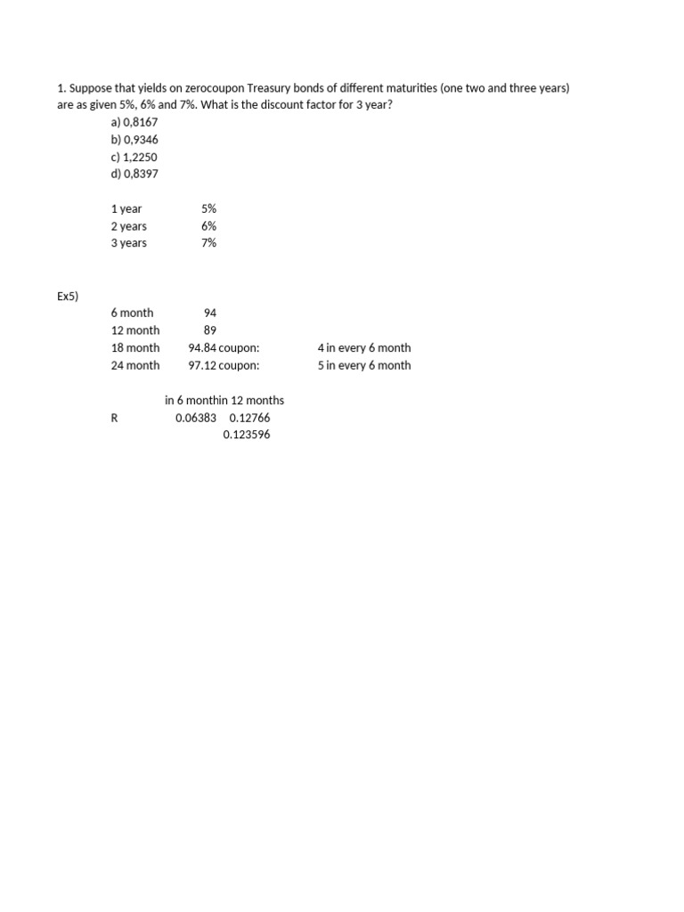 Discount Factors and Bond Pricing Analysis | PDF | Bonds (Finance ...