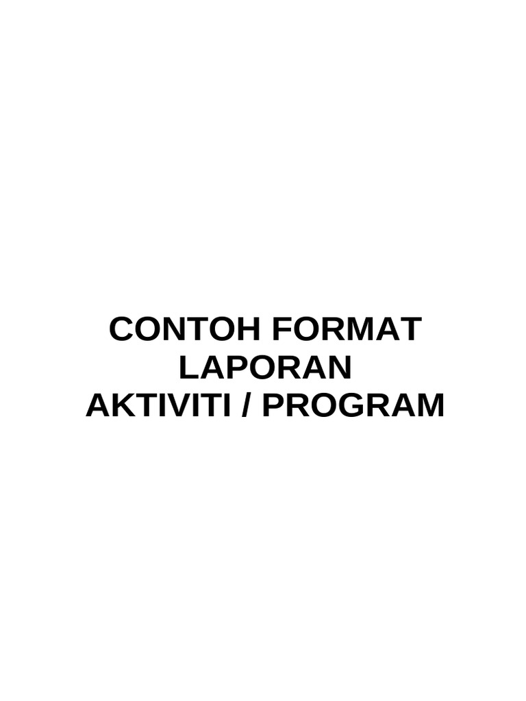 Contoh Laporan Program | PDF
