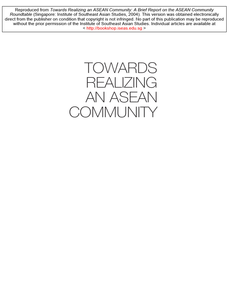ASEAN Community Roundtable Report | PDF | International Relations
