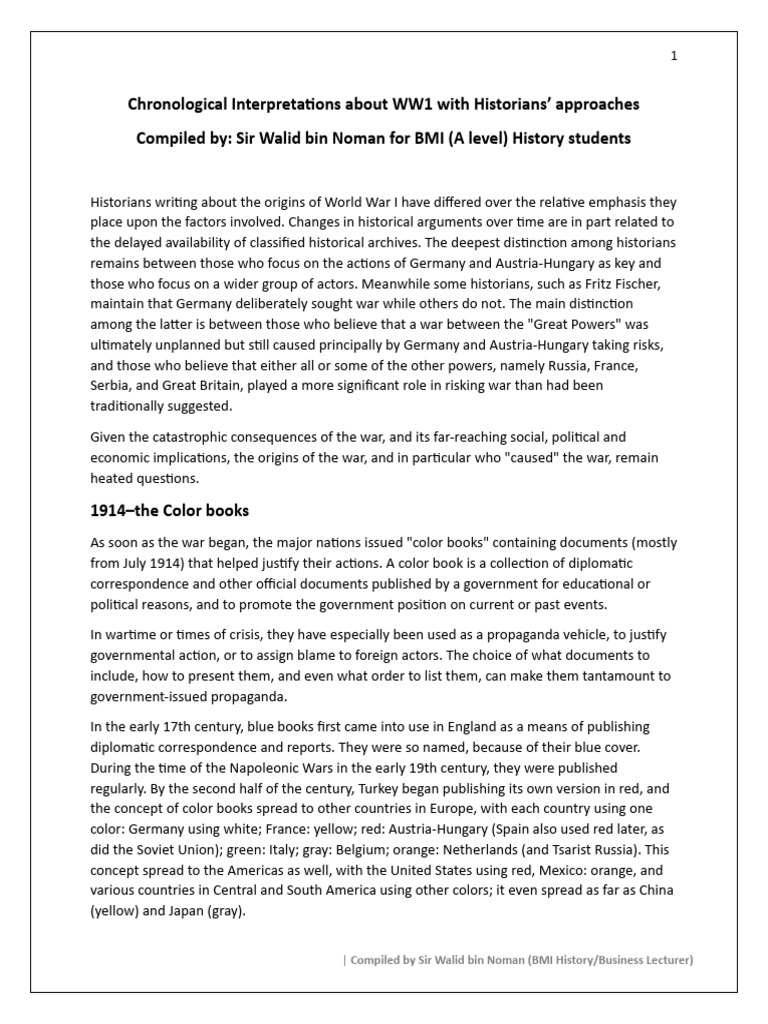 Old and Modern Day Interpretations WW1 | PDF | German Empire