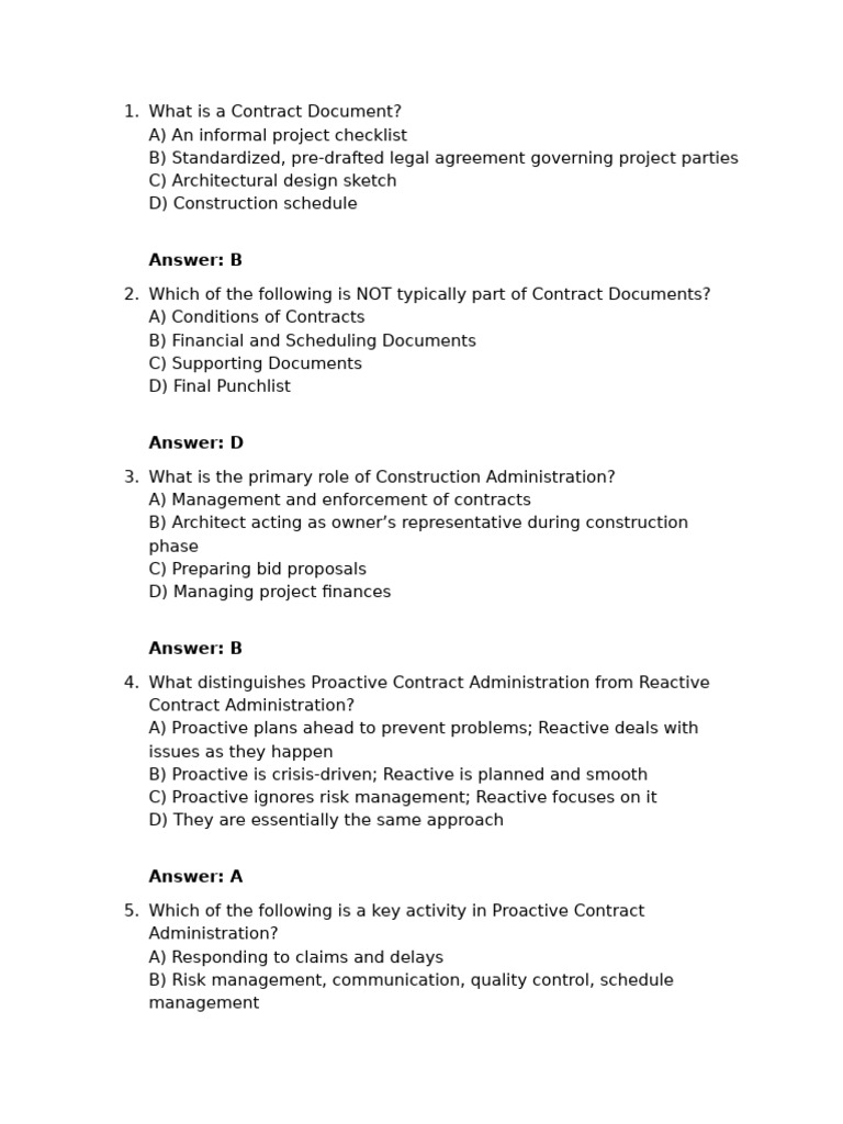 Contract 20administration | PDF | Risk Management | Specification ...
