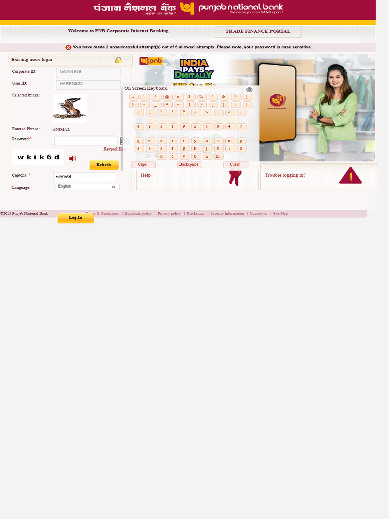 PNB E-Banking Existing Users Login | PDF