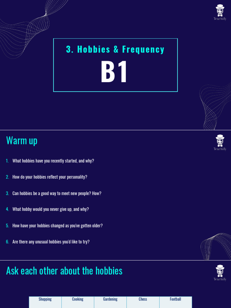 B1.3 Hobbies and Frequency | PDF | Hobbies