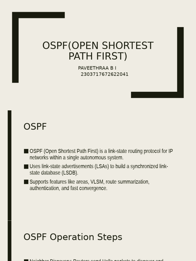 41 - OSPF (Open Shortest Path First) | PDF | Network Layer Protocols ...