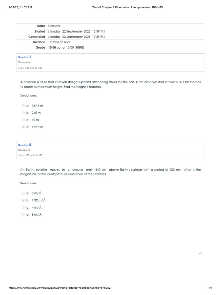 Kinematics Test Review Results | PDF | Kinematics | Space