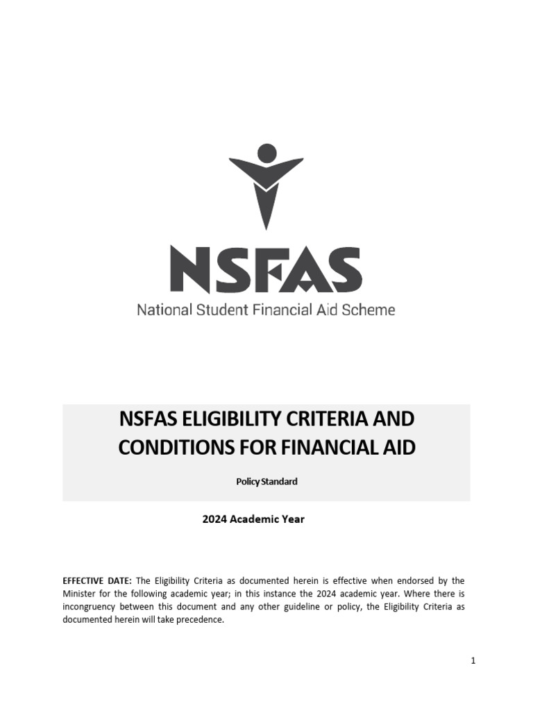 2024 Approved NSFAS Eligibility Criteria and Conditions For Financial ...