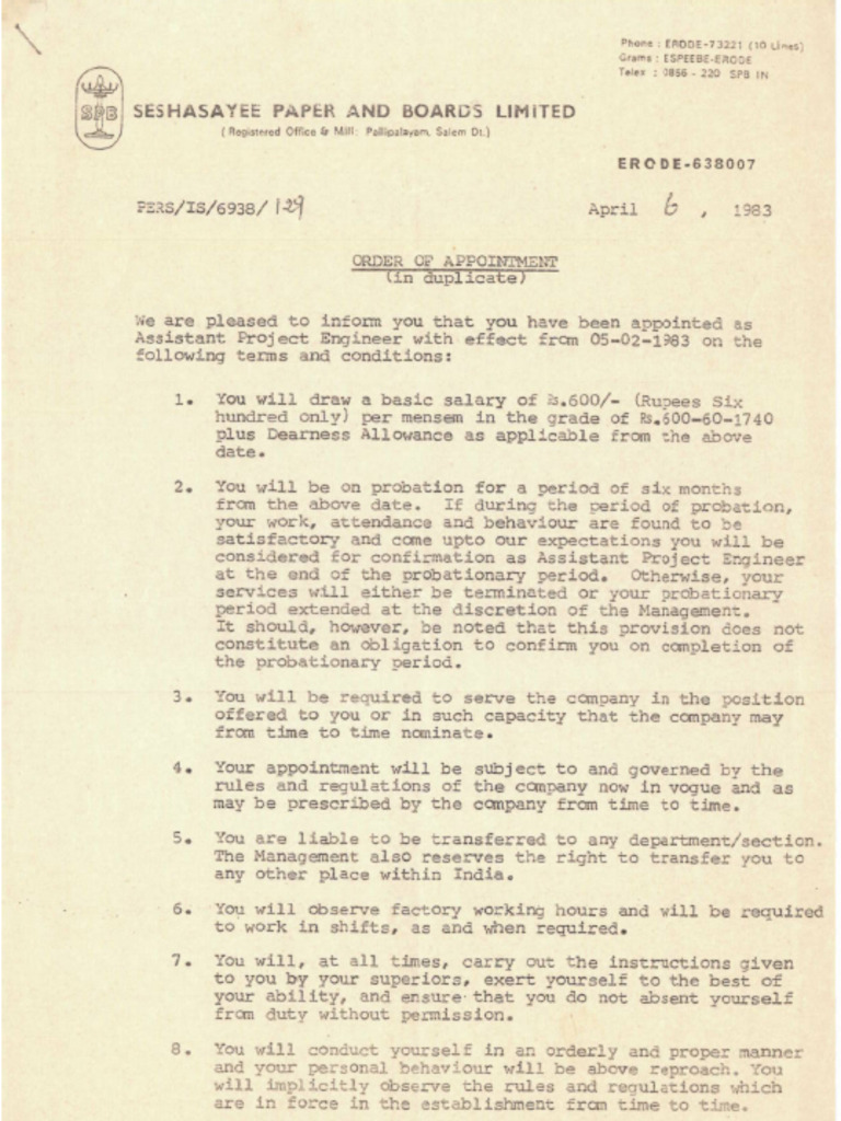 Appointment Orders | PDF