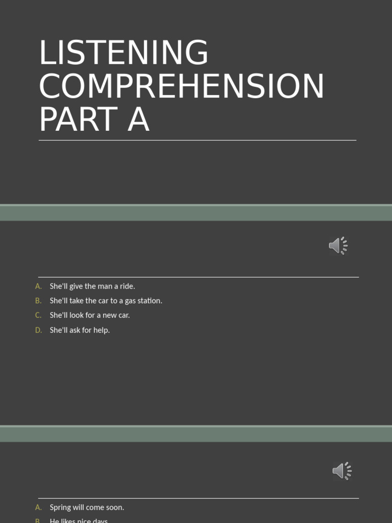 Listening Comprehension Practice Exercises | PDF