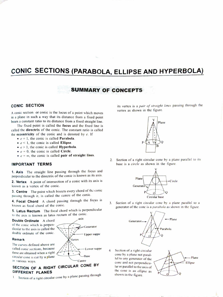 Understanding Conic Sections: Parabolas, Ellipses, Hyperbolas | PDF ...
