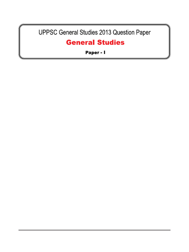 UPPSC General Studies 100 Questions | PDF