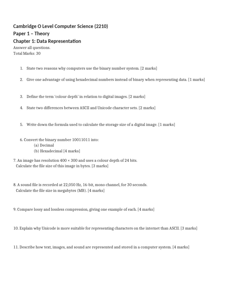 Cambridge CS 2210 Chapter1 Paper | PDF
