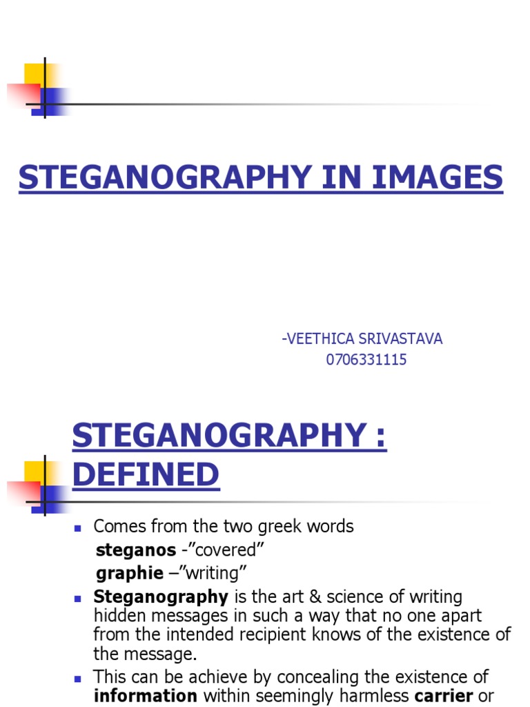 Steganography in Images | Download Free PDF | Data Compression ...