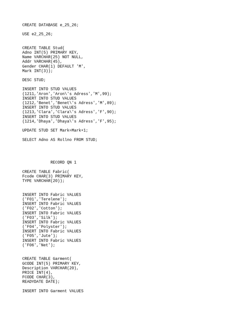 sql-e2_25_26. garm | PDF