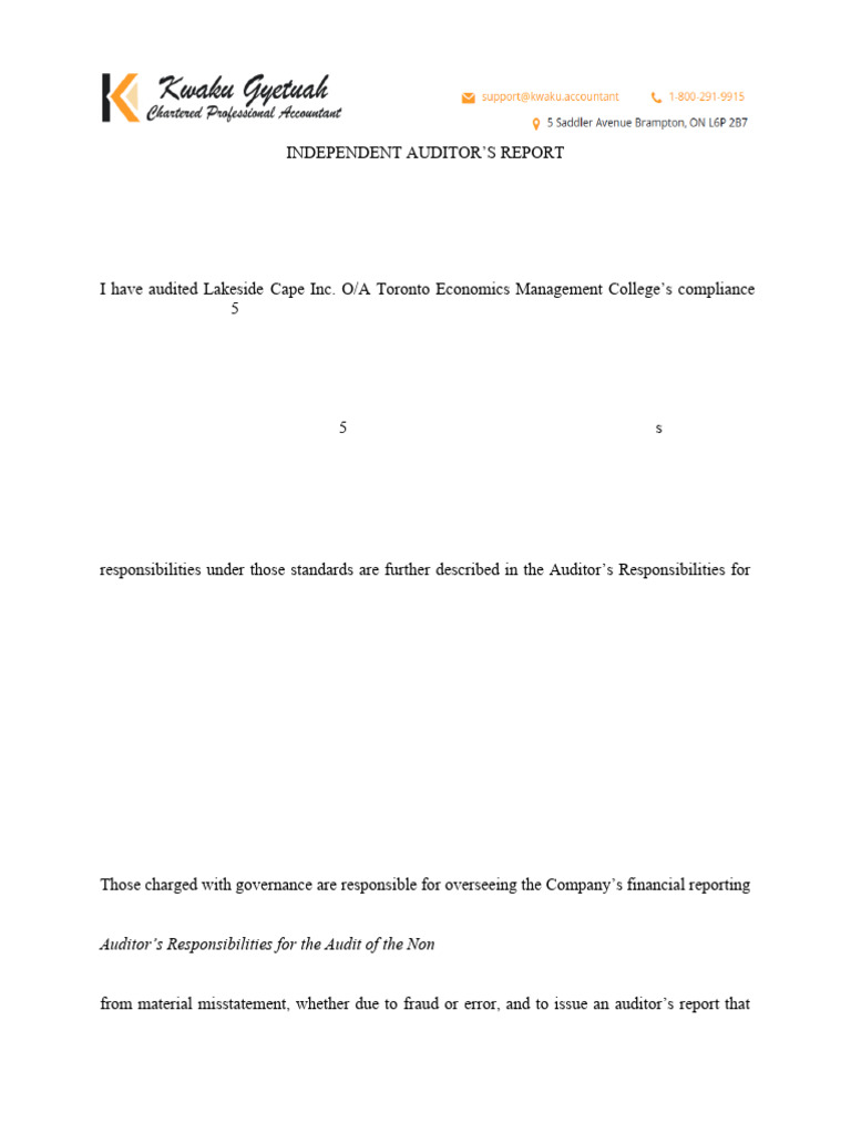 Independent Auditor's Report 3 2025 - Student Enrollment | PDF | Audit ...