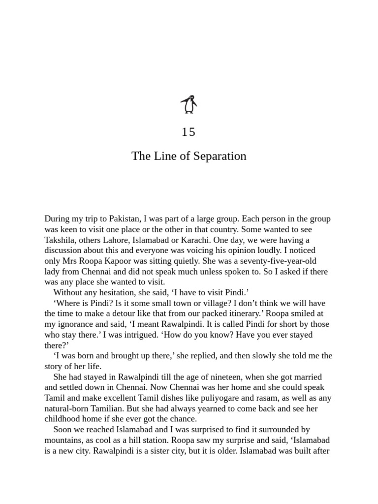 The Line of Separation-Sudha Murthy | PDF