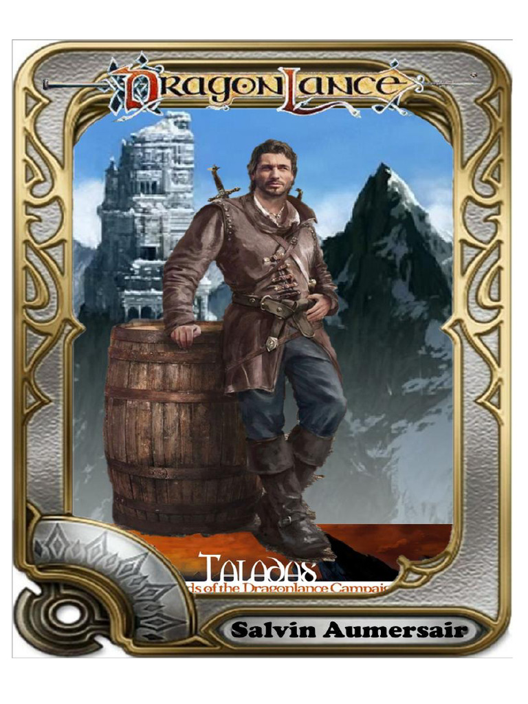 Personnage de jeu de rôle : Salvin Aumersair | PDF | Épée
