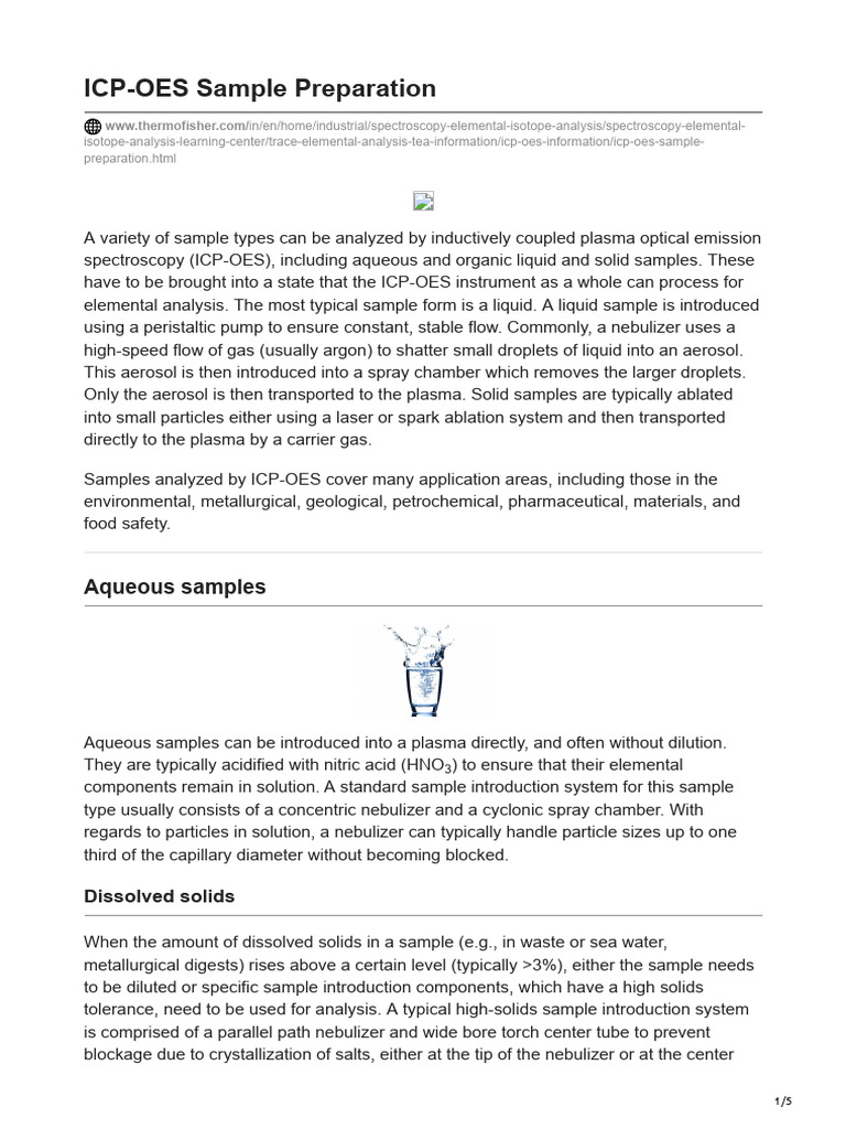 ICP-OES Sample Preparation Guide | PDF | Chemistry | Physical Sciences