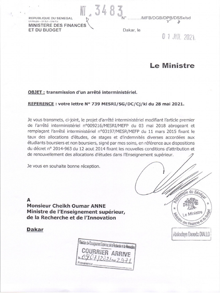 Arrêté Interministériel ENSETP | PDF