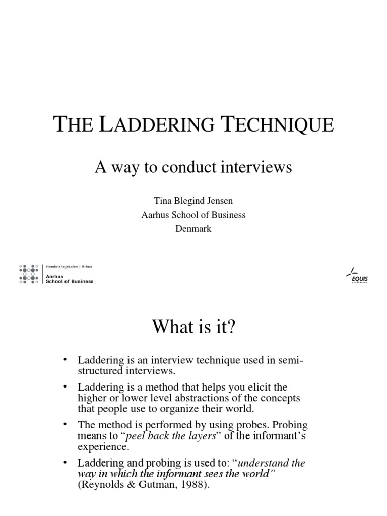 The Laddering Technique - Tina | PDF | Marketing Research | Nursing