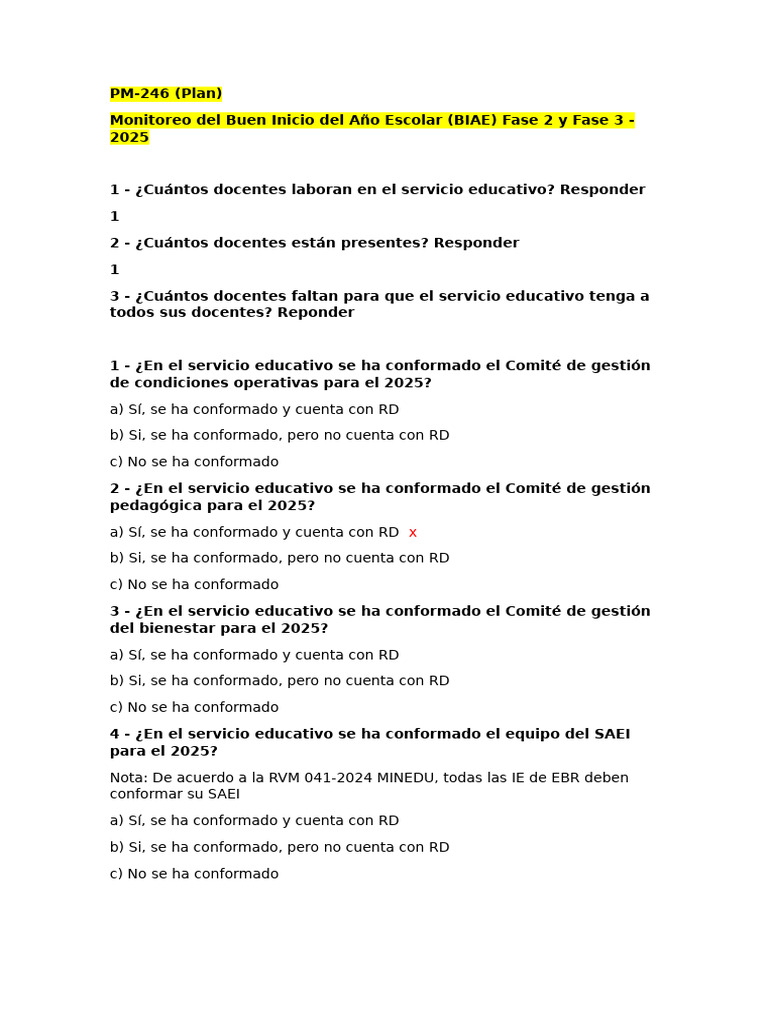 Monitoreo BIAE 2025: Informe de Evaluación | PDF