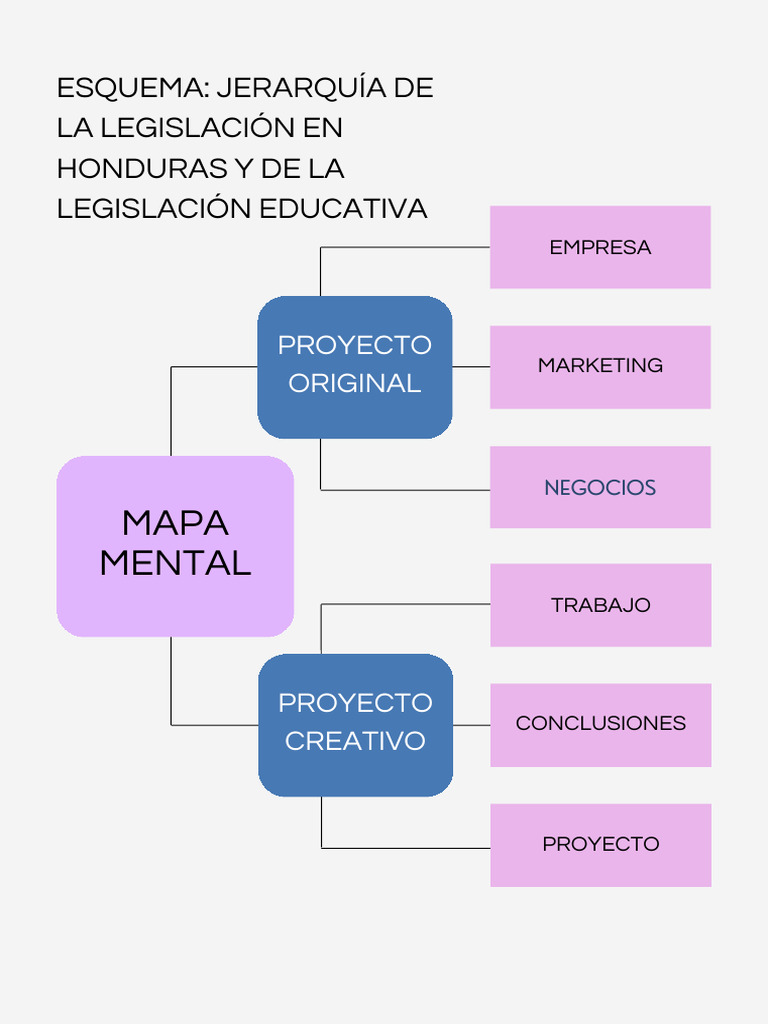 Documento A4 Esquema Mapa Mental Conceptual Proyecto Empresa Sencillo Rosa Azul | PDF