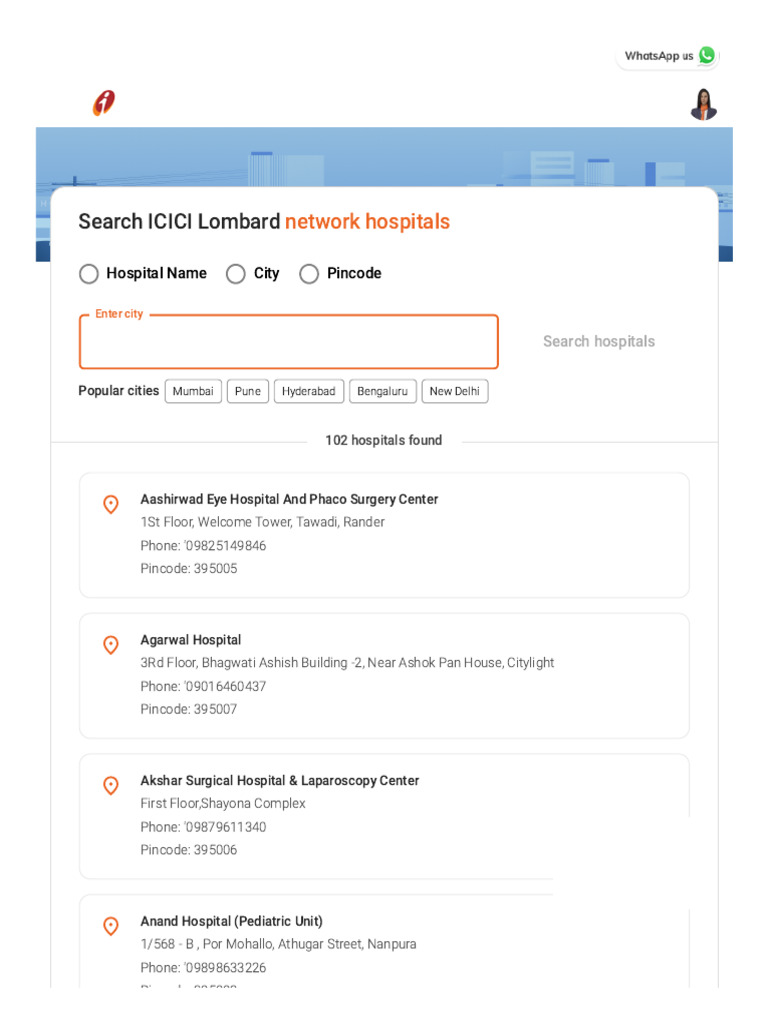 ICICI Lombard Cashless Hospitals 2025 | PDF