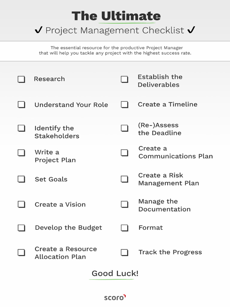 Project Management Checklist 1 | PDF