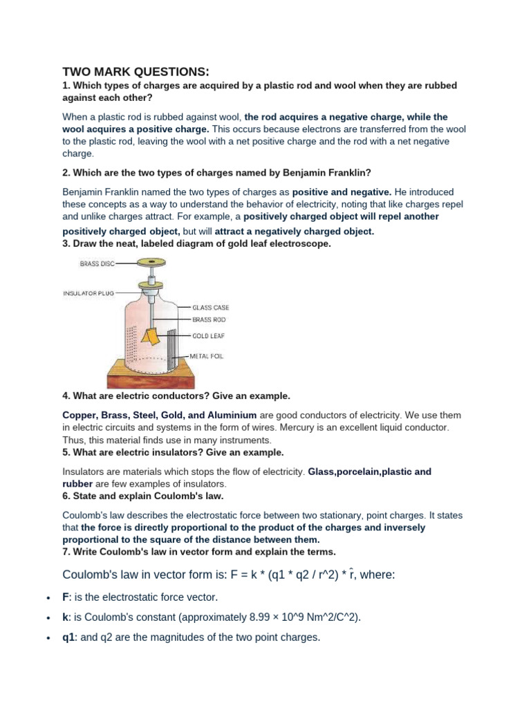 Electric Charges and Fields | PDF | Electric Charge | Electric Field