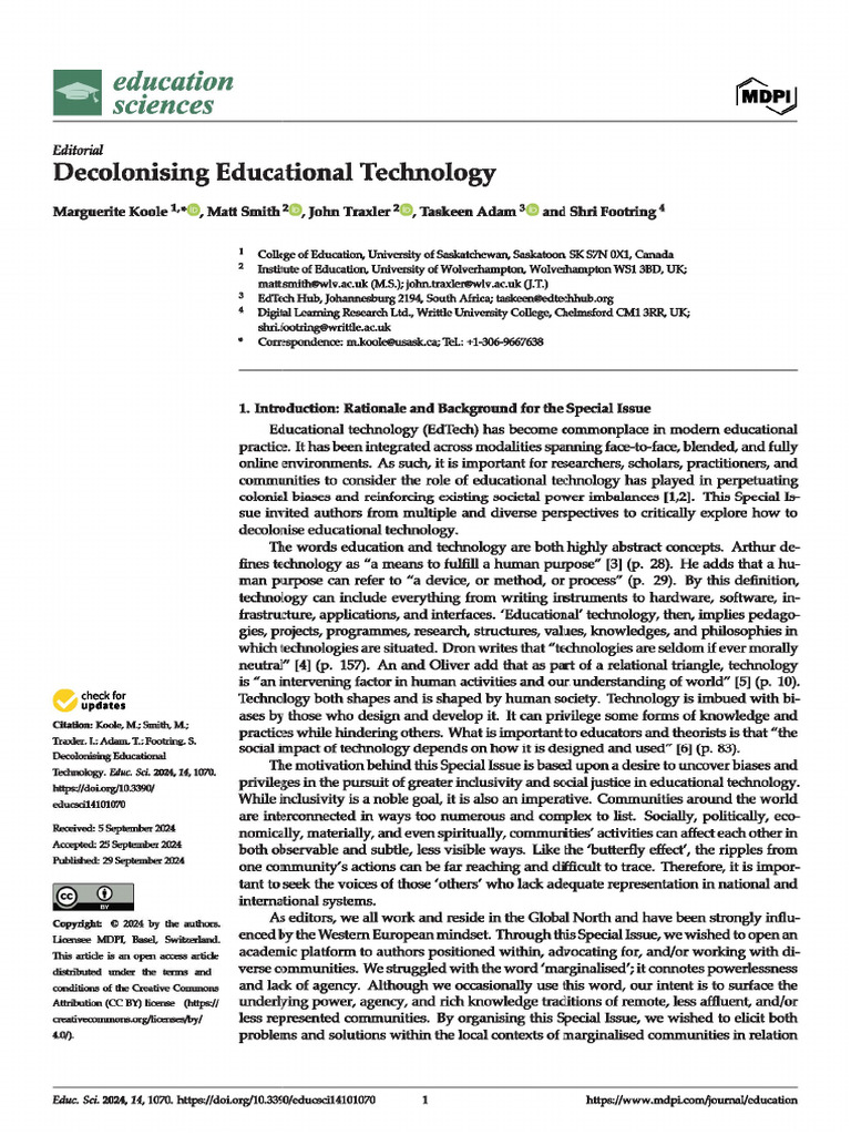Decolonising Educational Technology | PDF