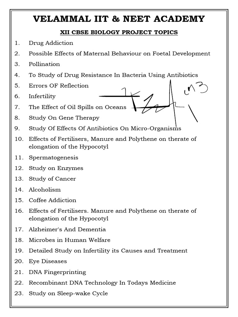 CBSE Class 12 Biology Project Ideas | PDF | Seed | Microorganism