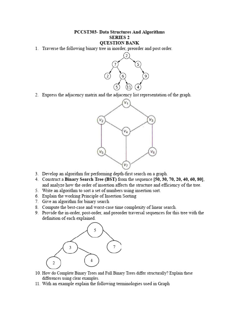 Dsa Series 2 Question Bank | PDF | Time Complexity | Algorithms