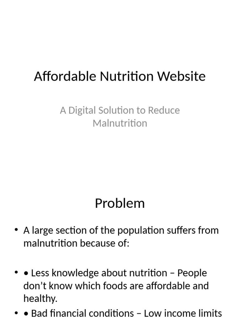 Affordable Nutrition Website | PDF