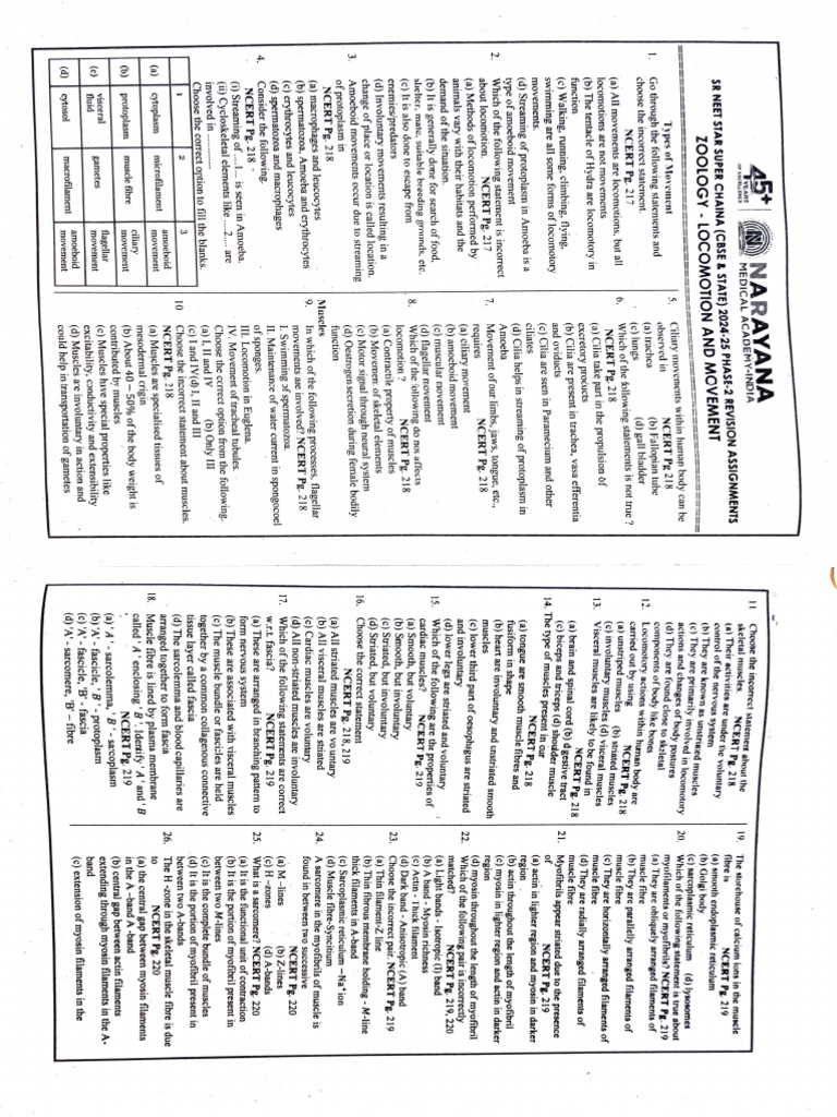 Assignment Locomotion N Movement | PDF | Musculoskeletal System ...
