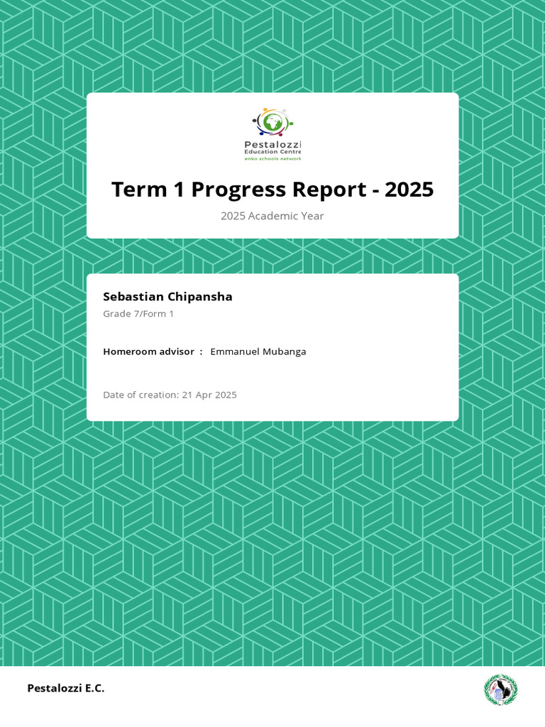 Sebastian Chipansha Term 1 Report 2025 | PDF | Teachers | English Language