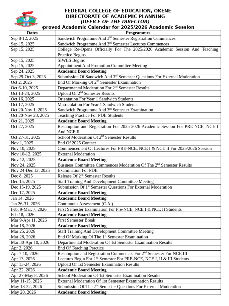 2025/2026 Academic Calendar Overview | PDF | Academic Term ...