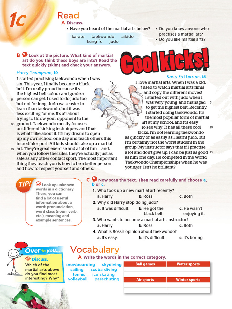 Martial Arts and Sports Vocabulary Guide | PDF | Taekwondo | Sports