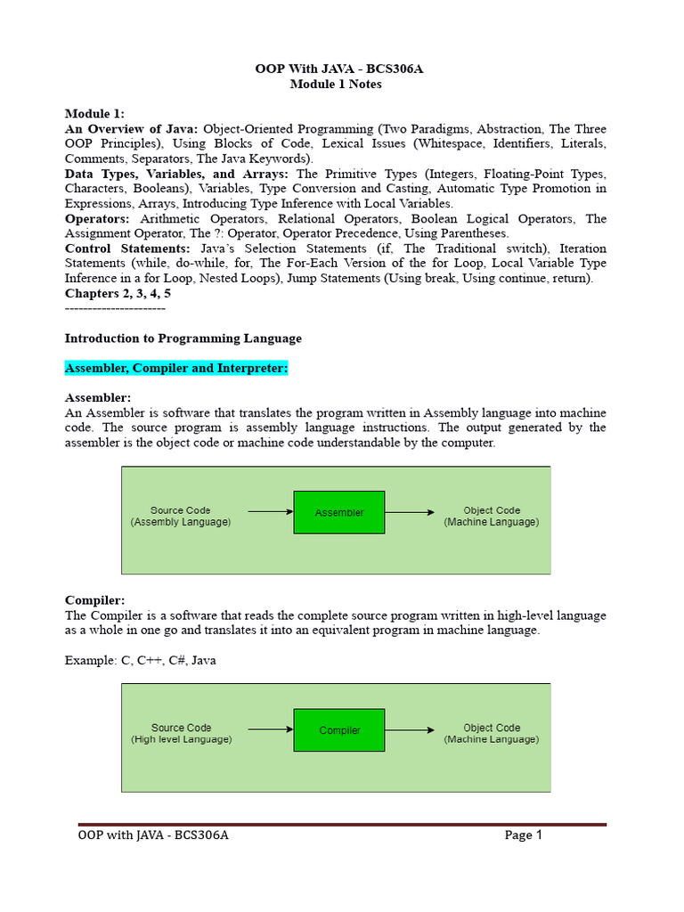 OOP With Java - Module 1 Part 1 | PDF | Java Virtual Machine ...