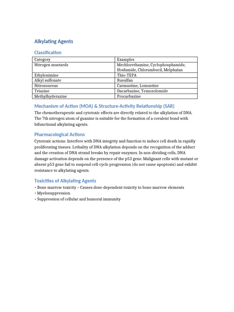 Alkylating Agents | PDF
