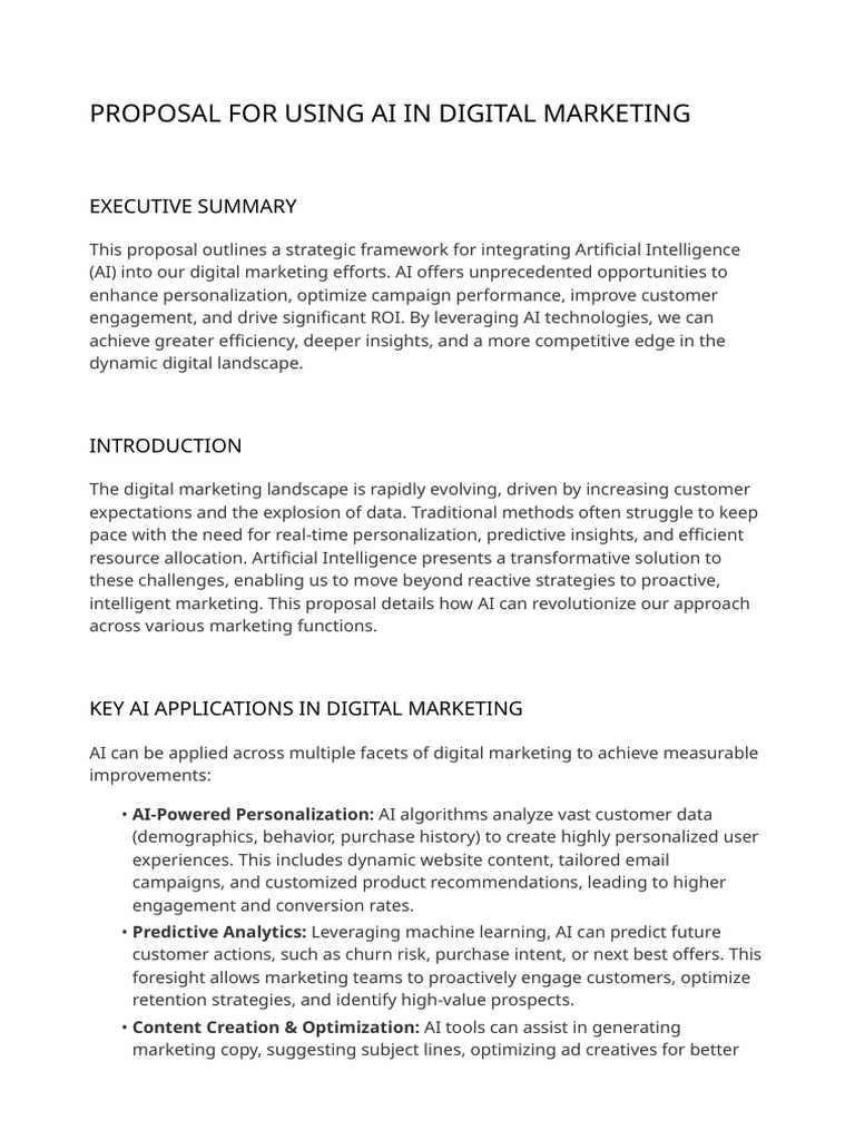AI in Digital Marketing Proposal | PDF | Artificial Intelligence ...