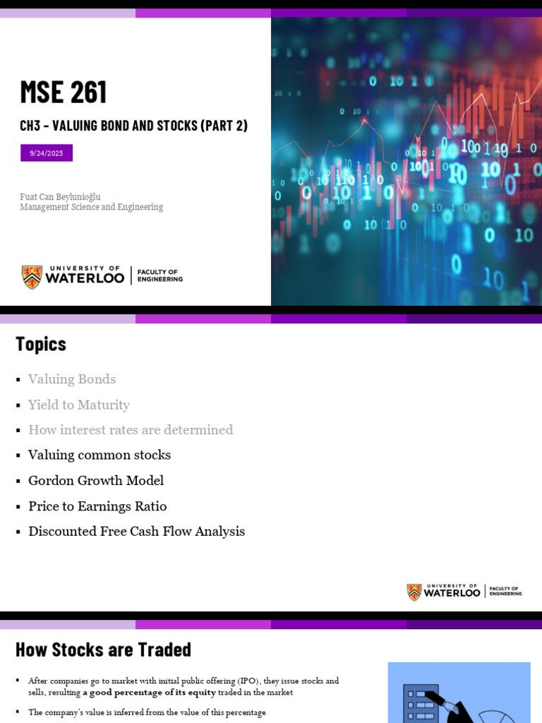 Valuing Bonds and Stocks: Key Concepts | PDF | Stocks | Investing