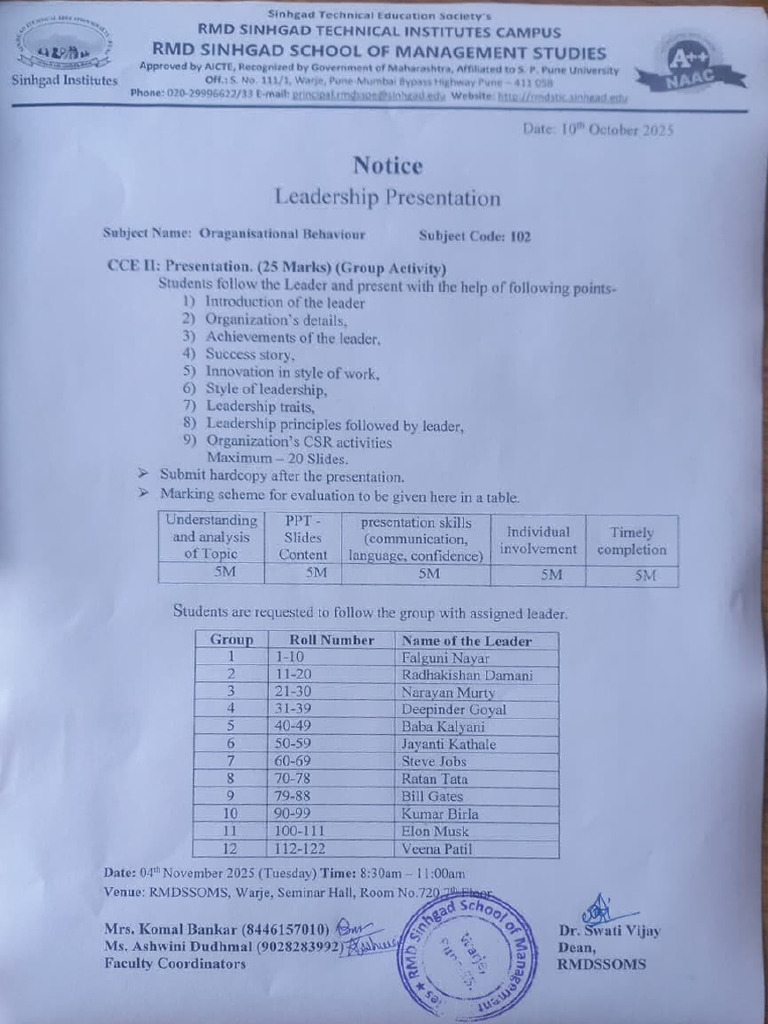 Notice-Leadership Presentation | PDF