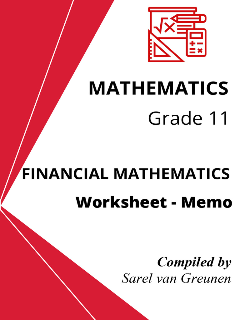 Gr11 FinancialMaths MEMO | PDF