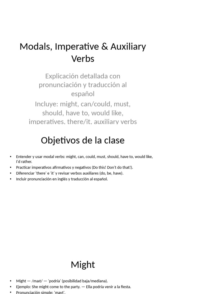 Verbos Modales y Auxiliares en Inglés | PDF | Lingüística