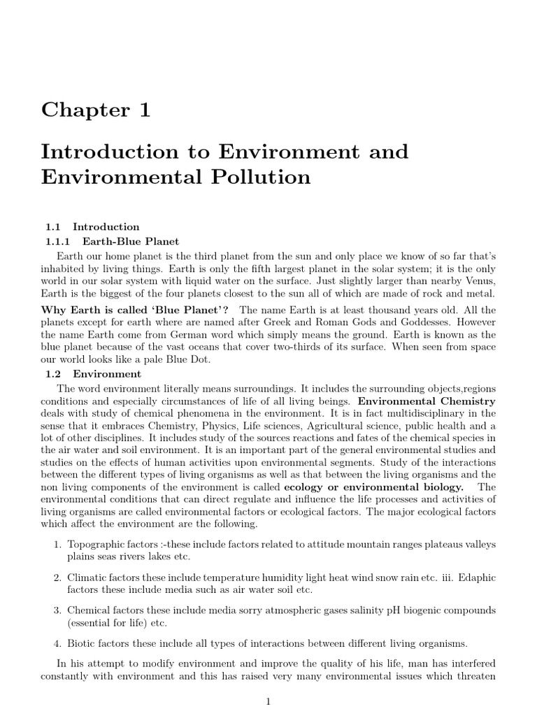 Understanding Environment and Pollution | PDF | Atmosphere Of Earth ...