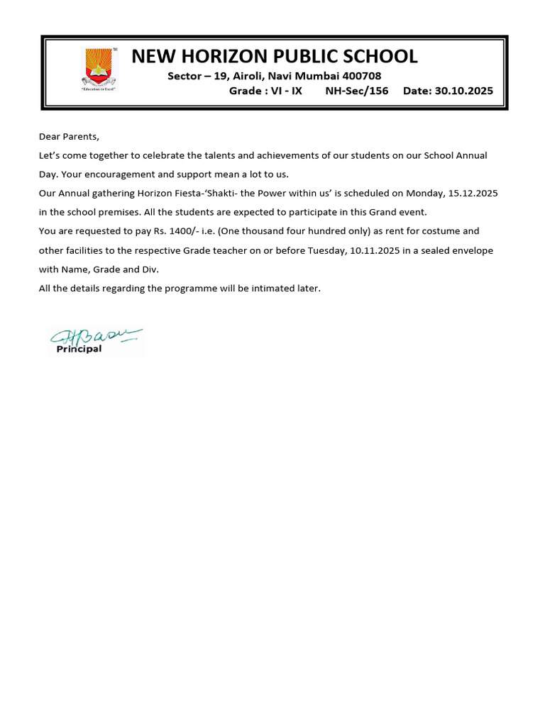 Horizon Fiesta Annual Day Celebration | PDF
