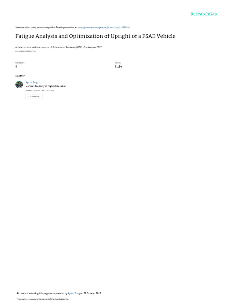 Ayush Garg Publication | PDF | Strength Of Materials | Fatigue (Material)