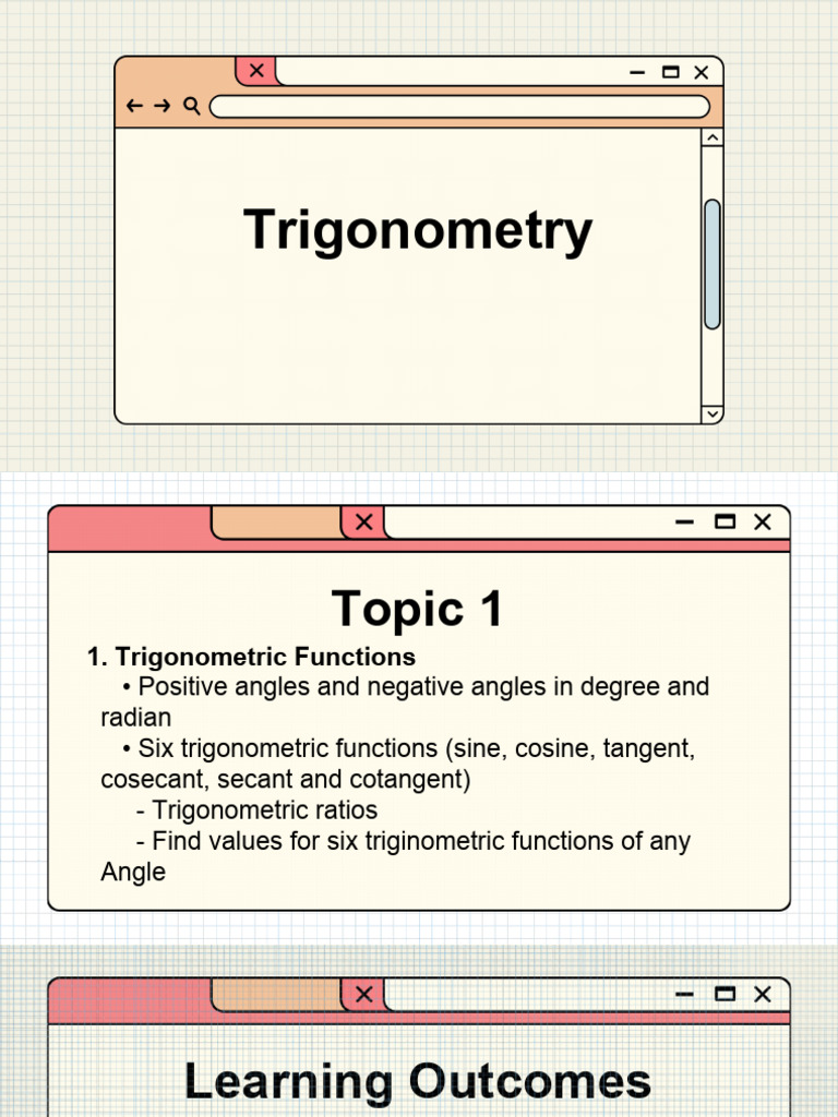 Topic 1 Trigo | PDF | Trigonometric Functions | Trigonometry