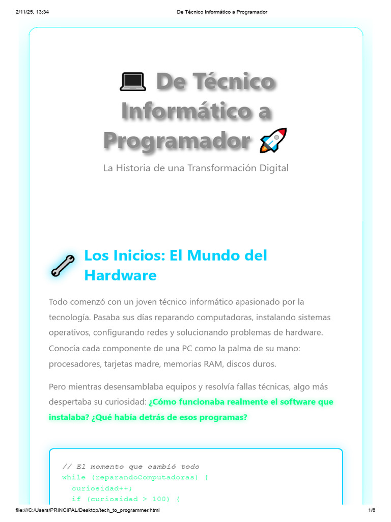 De Técnico a Programador: Transformación Digital | PDF | Informática ...