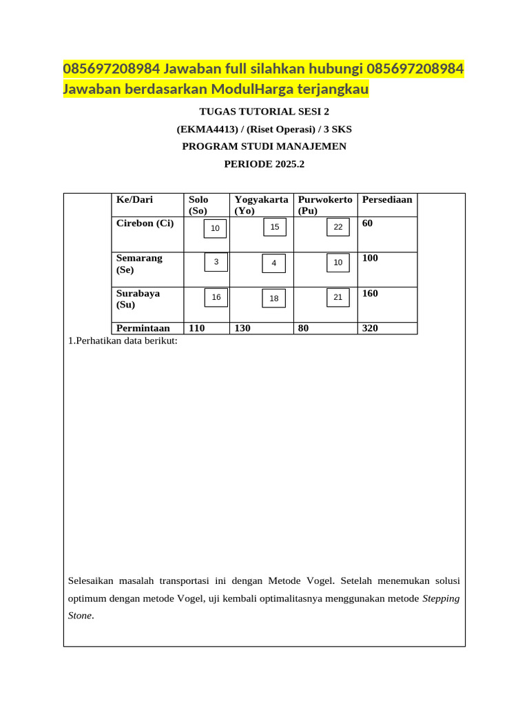 Tugas 2 Riset Operasi | PDF