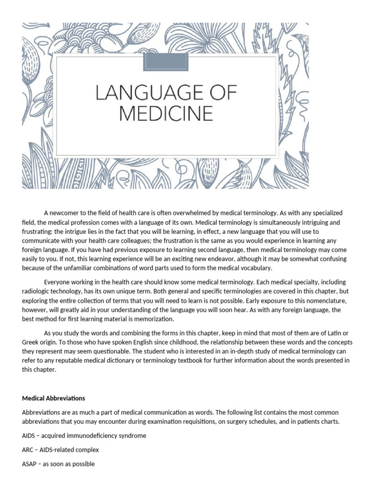 Language of Medicine | PDF | Radiography | X Ray